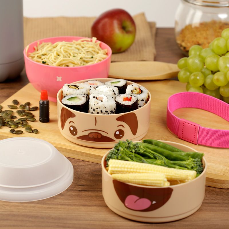 Compartmentalized Round Bento Lunch Box - Carlin Dog – Funso shop